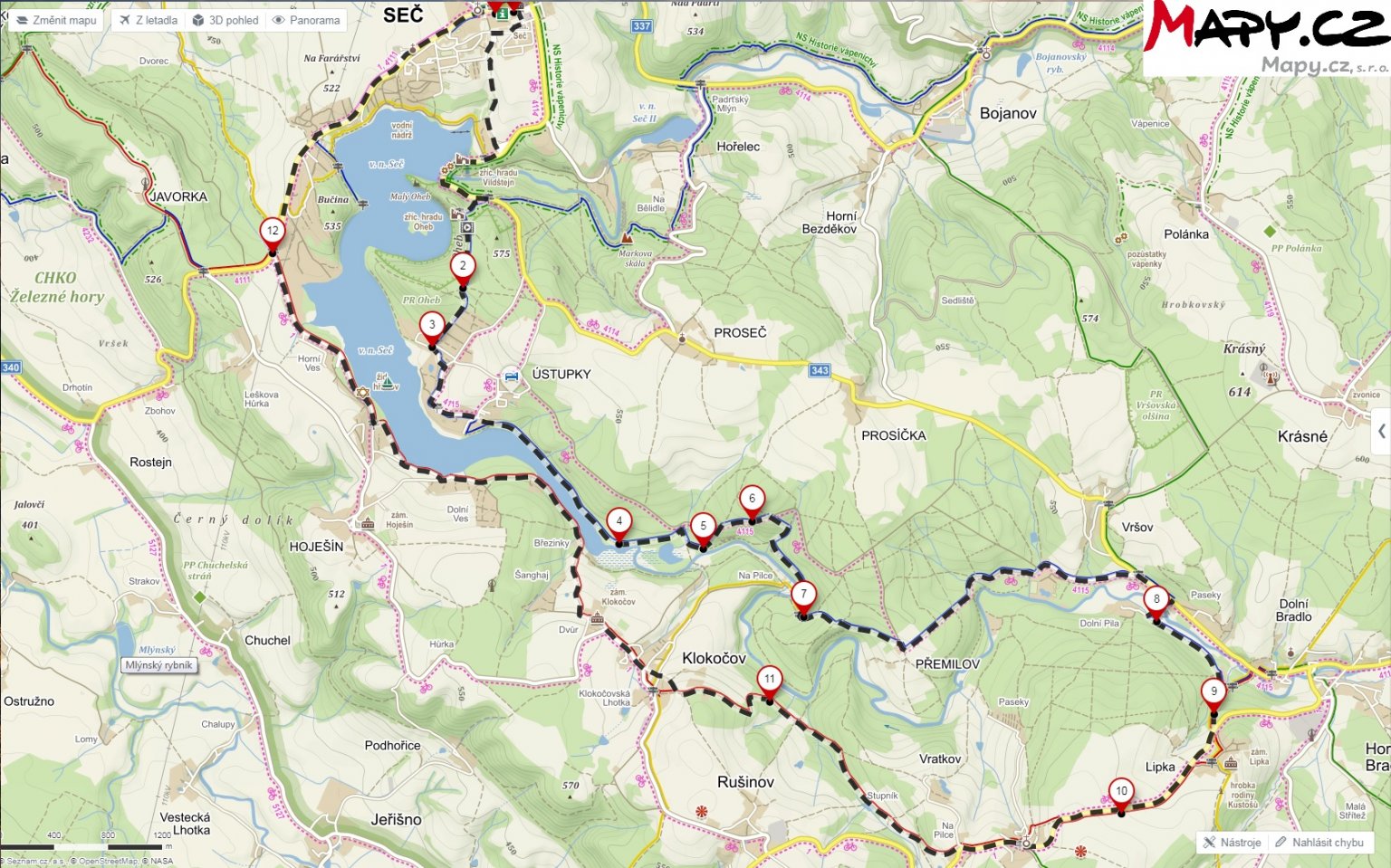 Trasa kolem Seče, na které vám nic neuteče